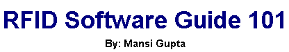 RFID Software Guide 101 - Fibre2Fashion